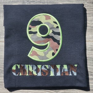 Army Camo Number and Name Birthday Shirt - Etsy