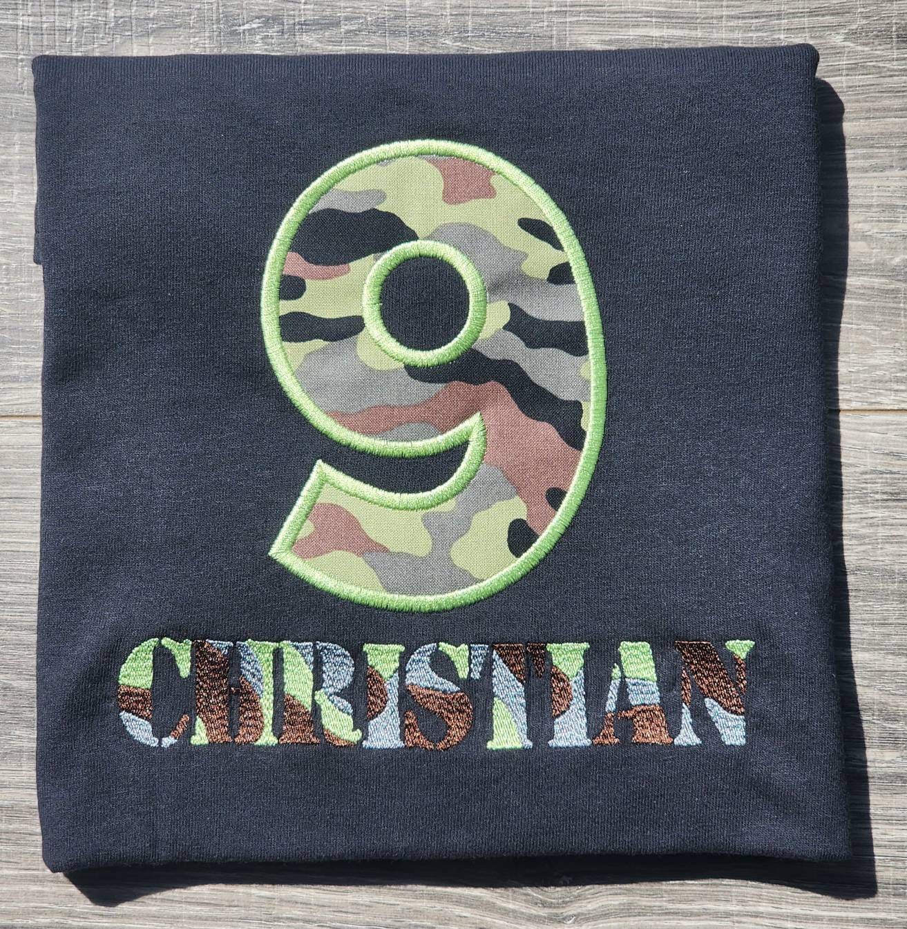 Army Camo Number and Name Birthday Shirt - Etsy