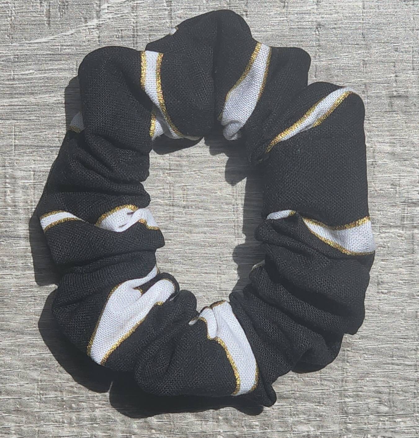 100% Cotton Small Black, White and Gold Scrunchie Bundle - Etsy