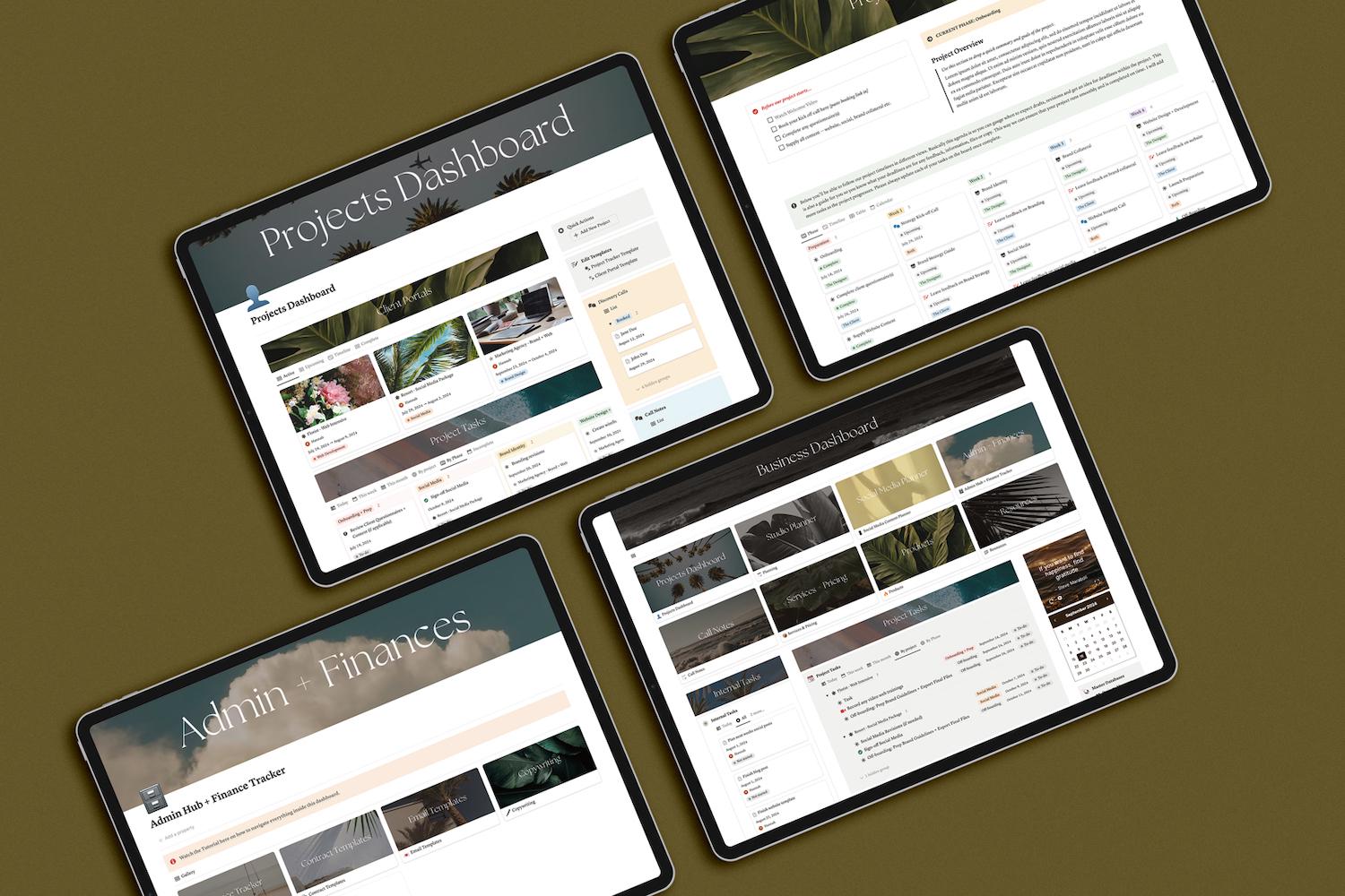 Notion Business Dashboard Template | Aesthetic Notion Templates for ...