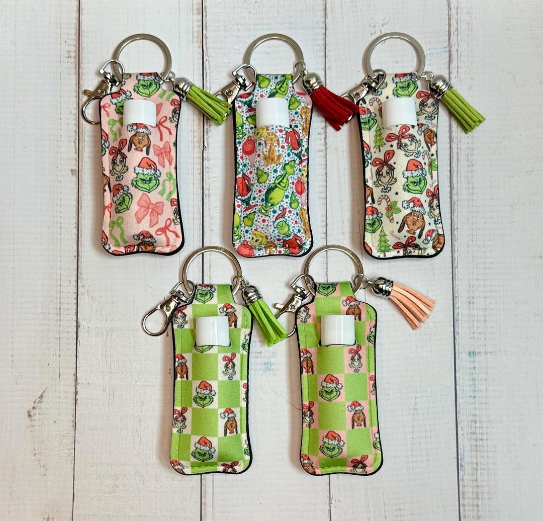 Christmas Movie Lip Balm Holder Fabric Keychain - Etsy