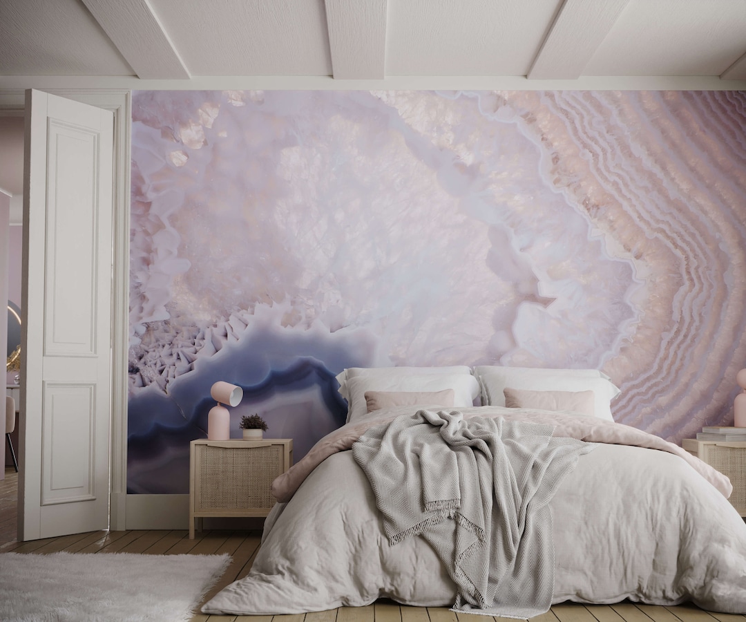 Crystal Wallpaper | Stunning Quartz Agate Stone Wallpaper Mural - Etsy