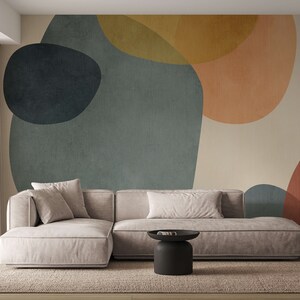 Soft Abstract Shapes Wallpaper Mural - Etsy