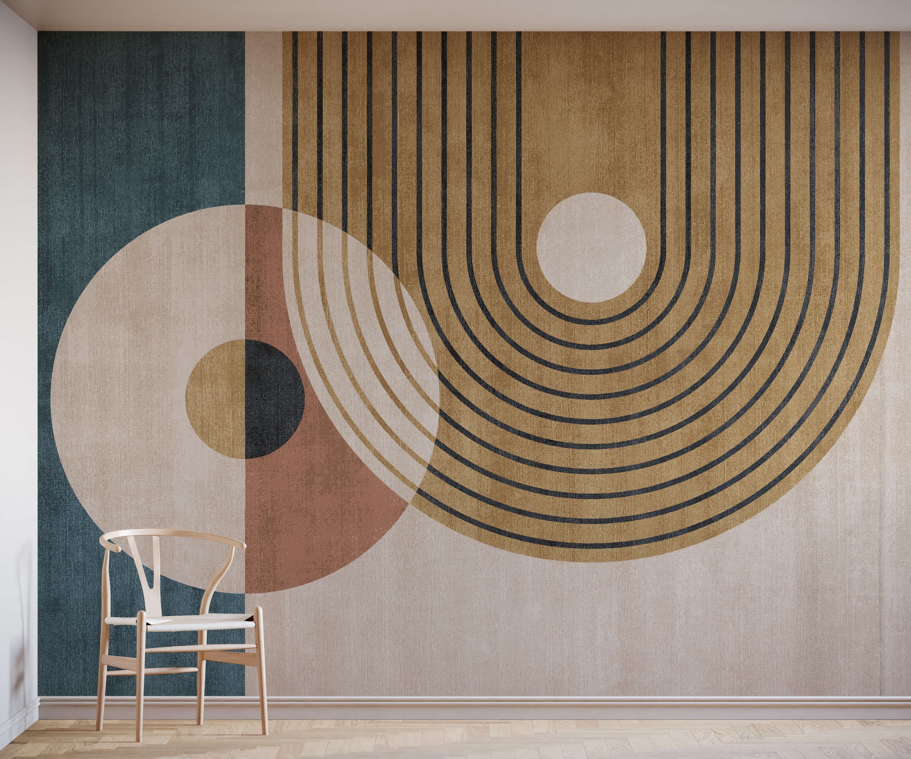 Japanese Inspired Geometric Wallpaper Mural - Etsy