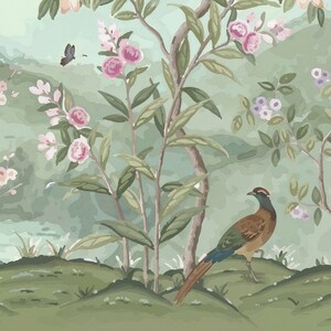 Chinoiserie Tree Wallpaper - Etsy