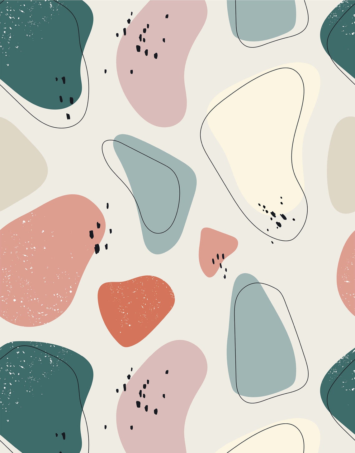 Children's Shapes Wallpaper Abstract Kids Wallpaper - Etsy