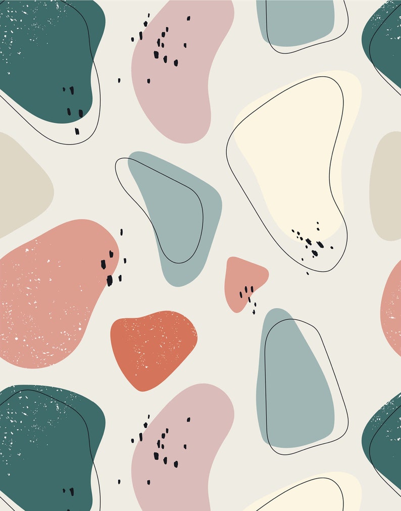 Children's Shapes Wallpaper Abstract Kids Wallpaper - Etsy