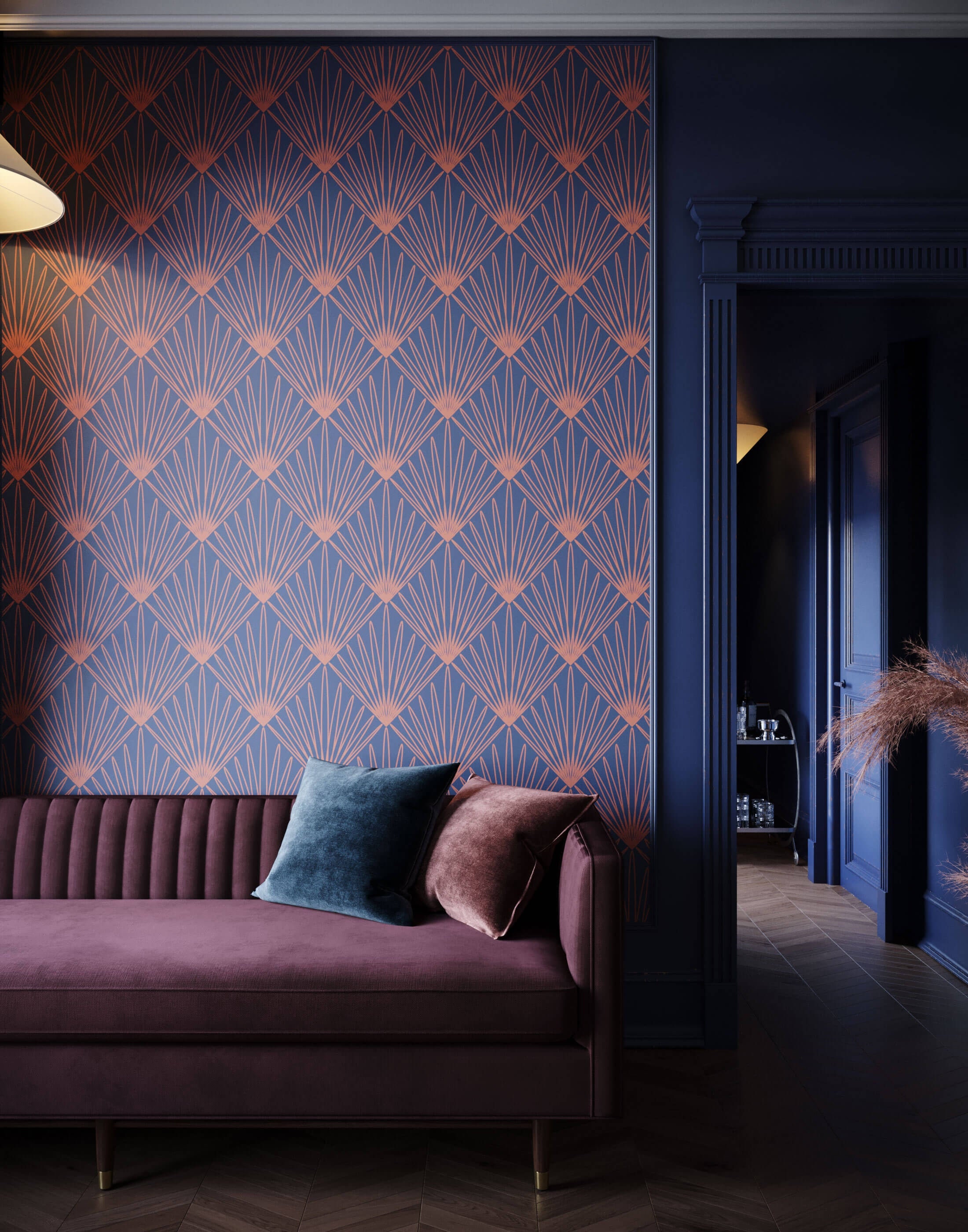 Art Deco Wallpaper | Fan-shaped Art Deco Pattern - Etsy UK