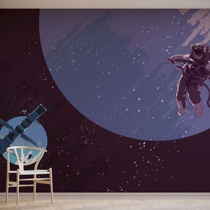 Astronaut in Space Wall Mural | Space Wallpaper Mural - Etsy
