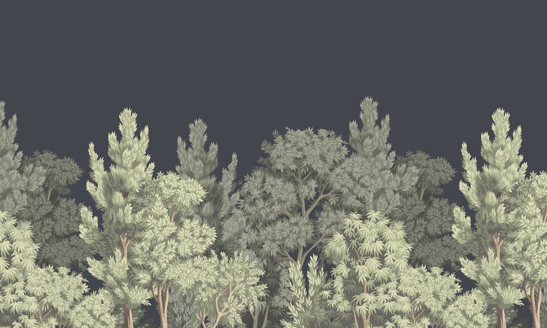 Forest Trees Wallpaper Mural Wallpaper Available in Beige - Etsy