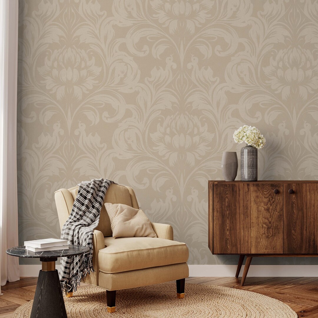 Rococo Style Floral Wallpaper Mural - Etsy