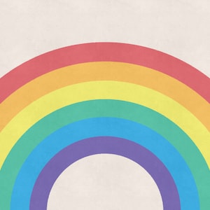 Children's Rainbow Wallpaper Mural | Kids Illustrated Colourful Rainbow ...