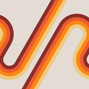 Vintage Retro Lines Wall Mural | Retro Wallpaper - Etsy