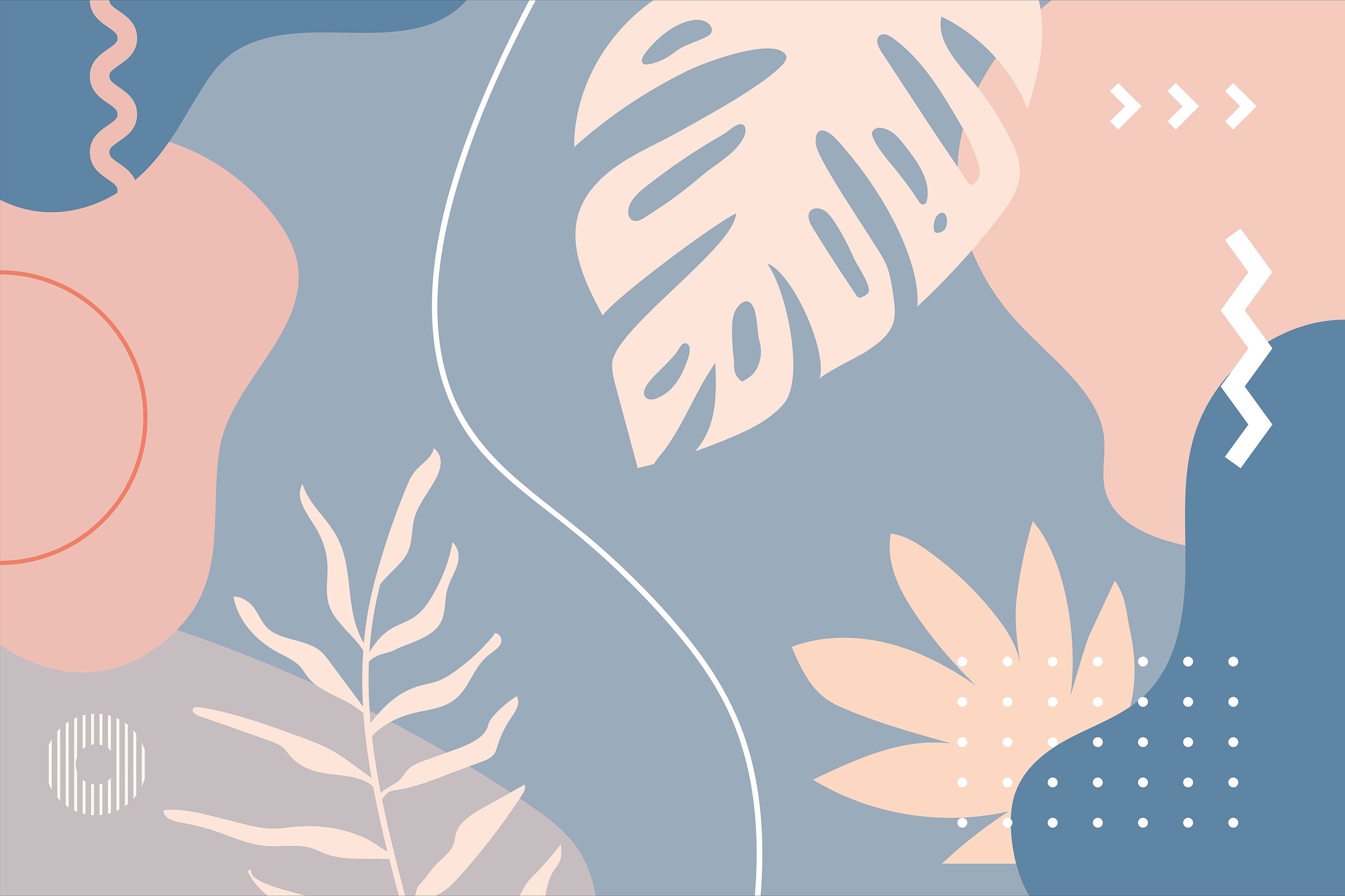 Bold Tropical Wallpaper | Abstract Leaf Wall Mural Available in Beige ...