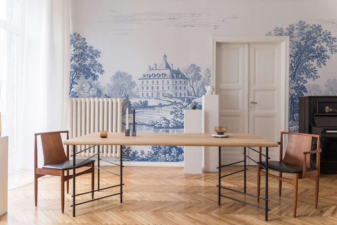 French Toile Wallpaper Mural - Etsy