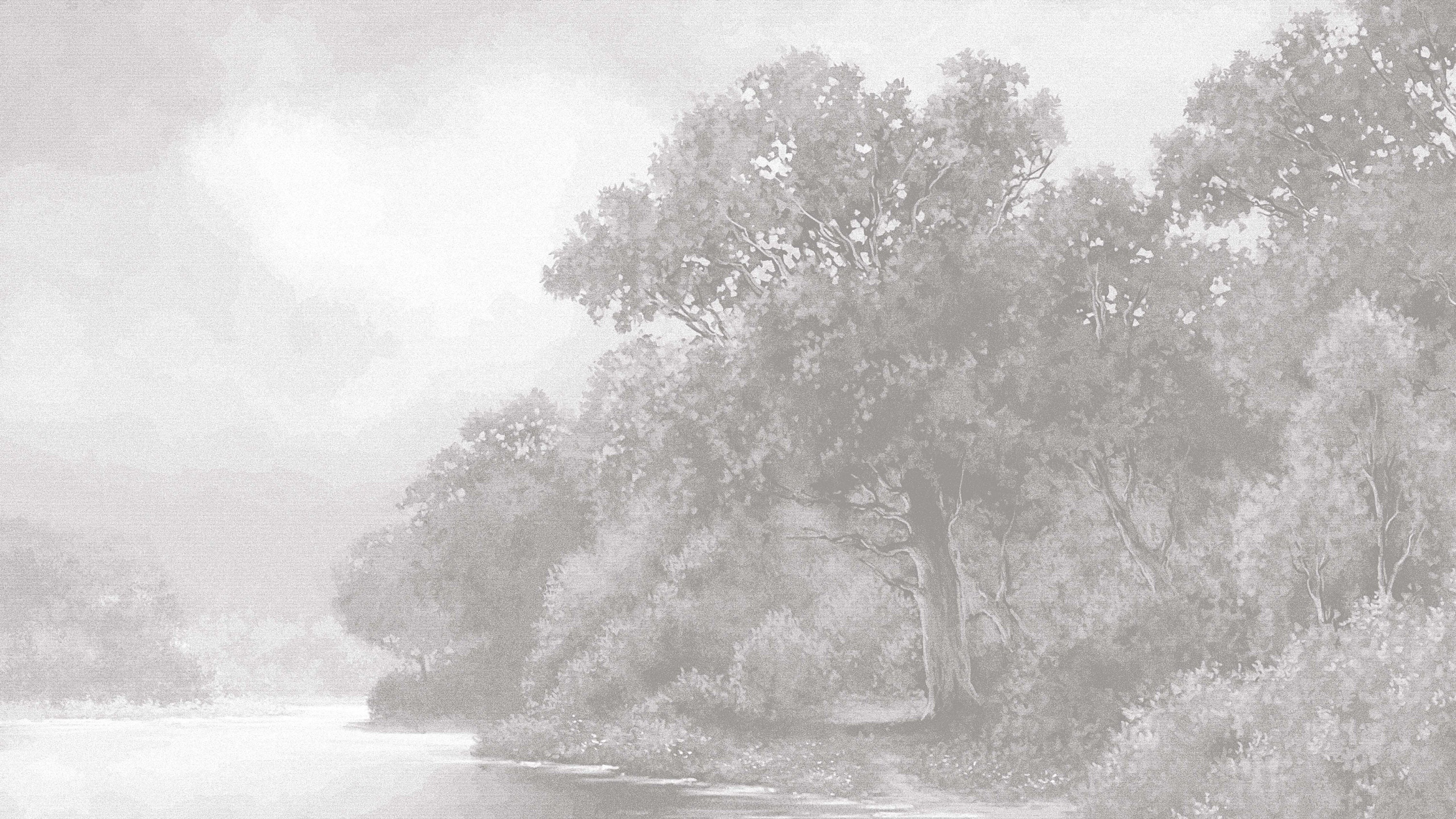 Etched Tree Wallpaper Mural Vintage Design - Etsy