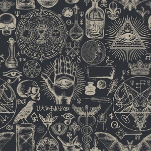 Gothic Style Wall Mural | Occult Wall Mural | Mystical Wallpaper Mural ...