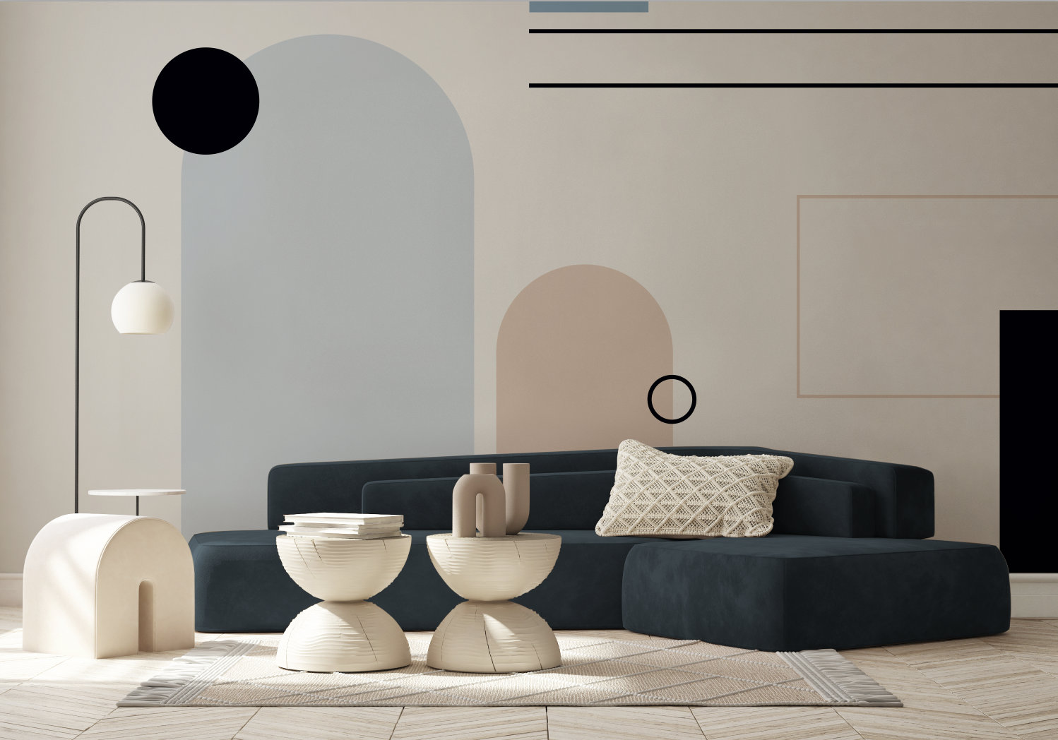 Geomtetric Wallpaper Mural Stunning Geometric Arches & - Etsy