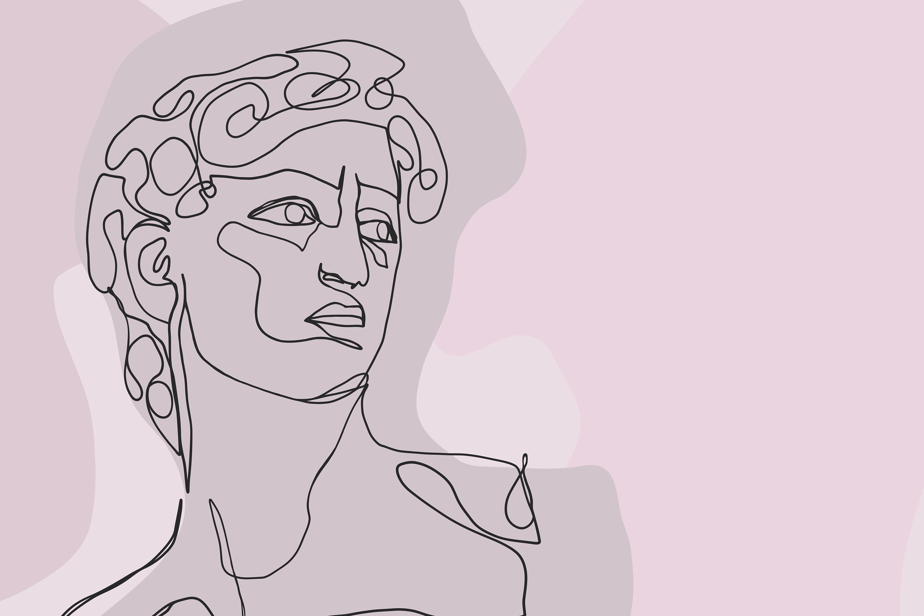 Michelangelo's David Inspired Wallpaper Continuous Line - Etsy UK