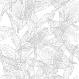 Abstract Floral Wallpaper | Flower Line Wallpaper - Etsy