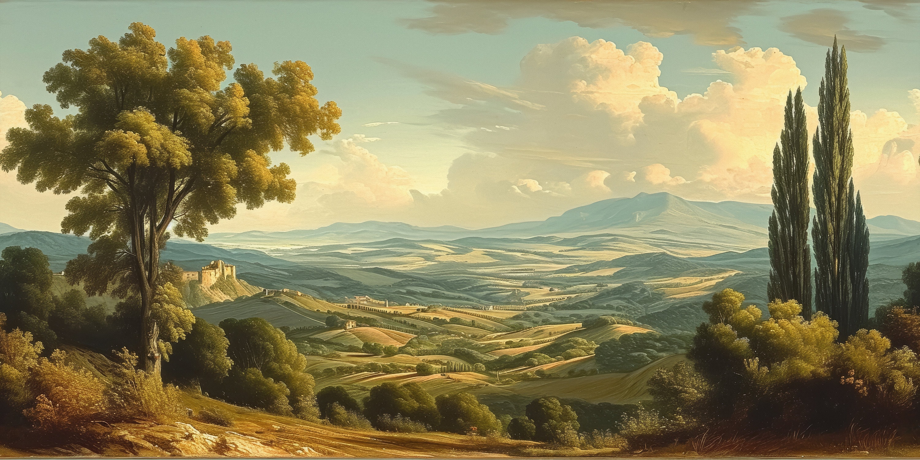 Vintage European Landscape Wallpaper Mural - Etsy