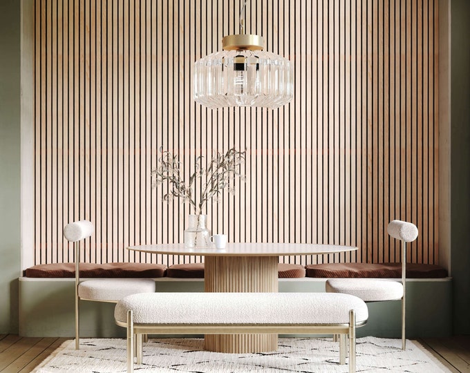 Wood Effect Wallpaper Faux Wooden Slats Wallpaper 3D Panelling Effect ...