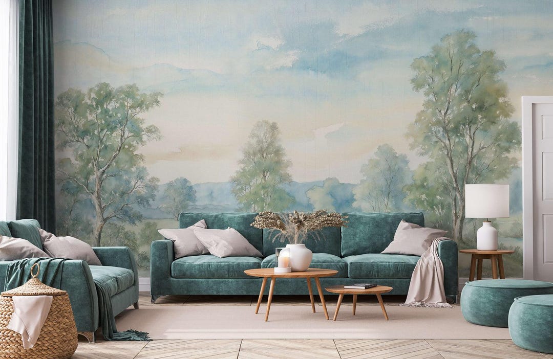 Countryside Wallpaper Mural - Etsy