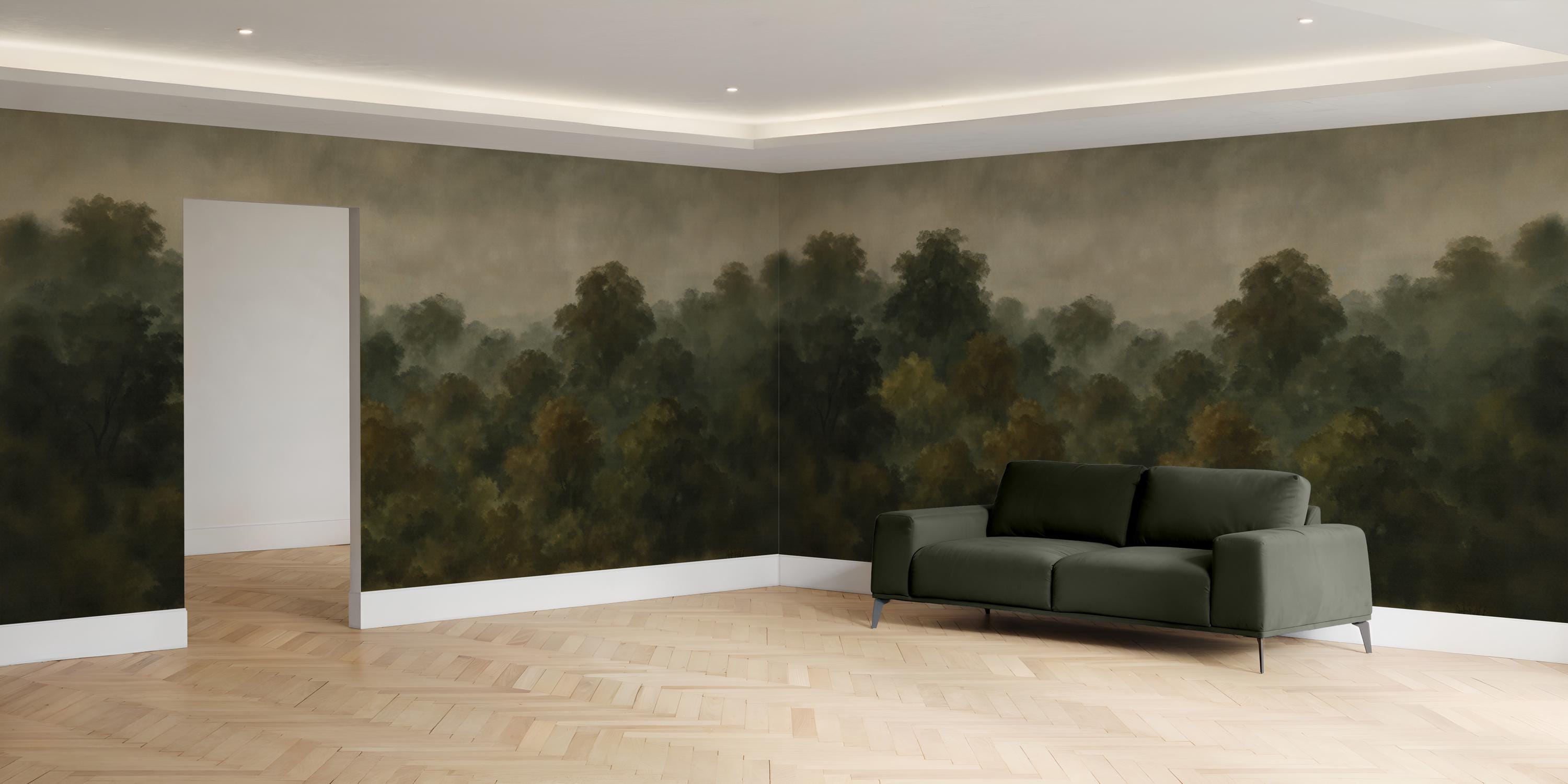 Dark Forest Wallpaper Mural - Etsy