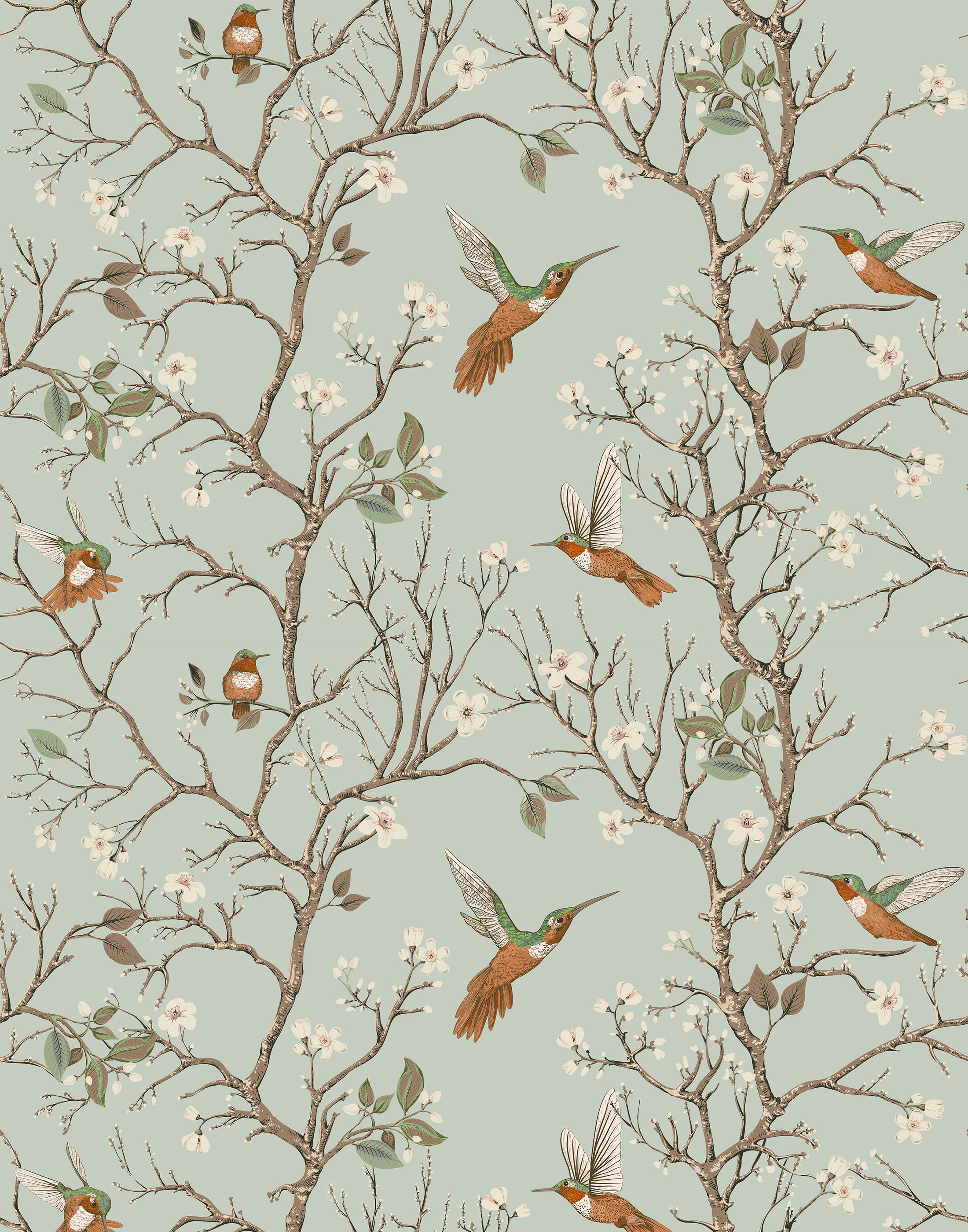 Bird Wallpaper Stunning Bird & Branch Wallpaper - Etsy UK