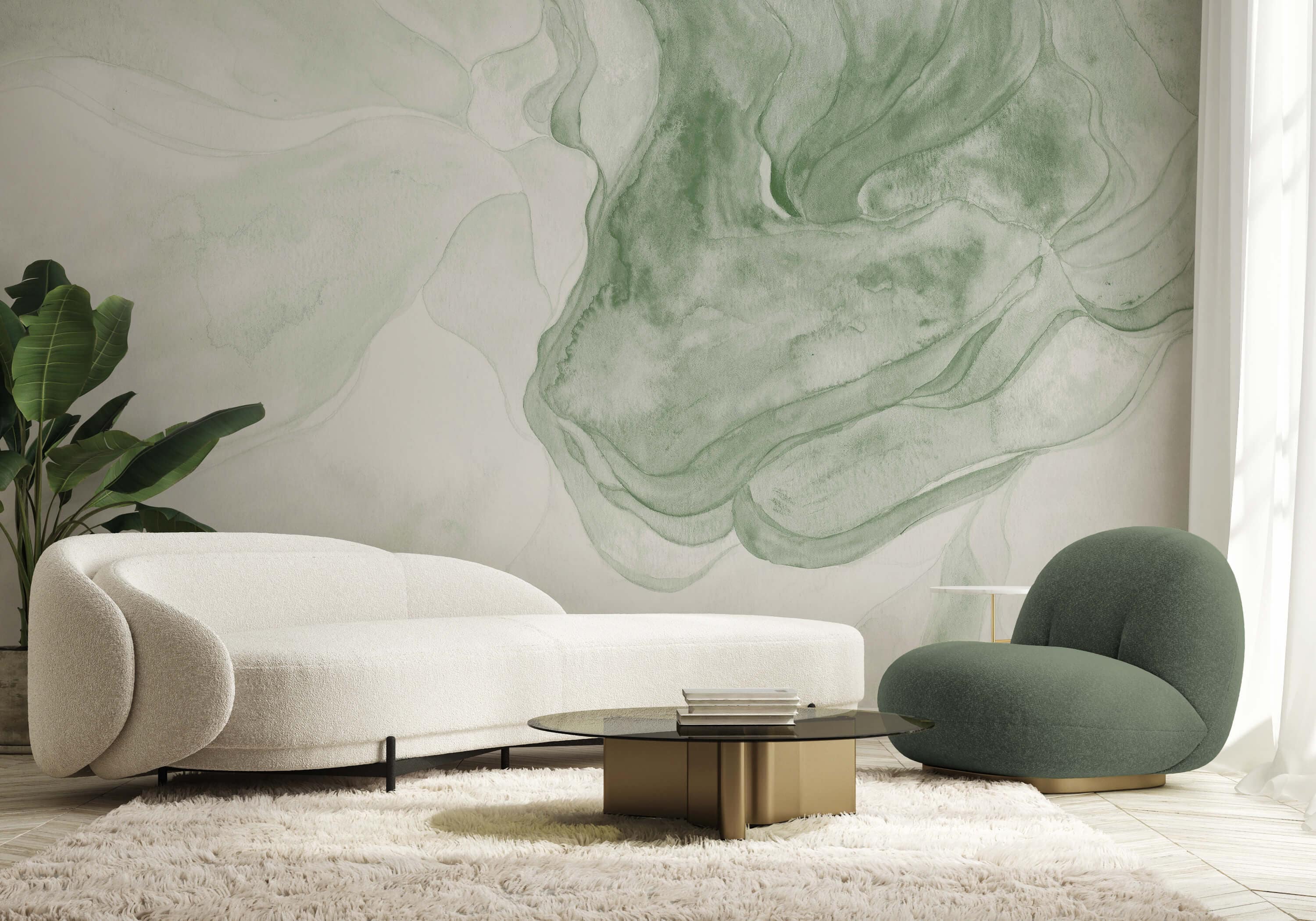 Watercolour Wallpaper Mural Abstract Hand Drawn Watercolour Wall Mural ...