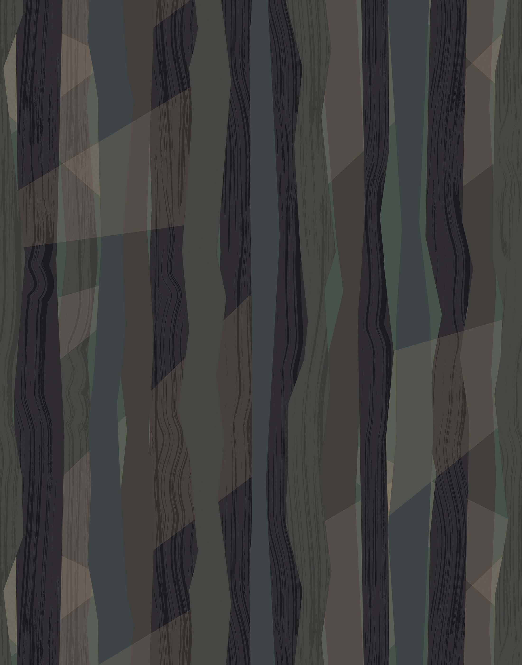Forest Wallpaper | Abstract Forest Design Available in White & Grey - Etsy