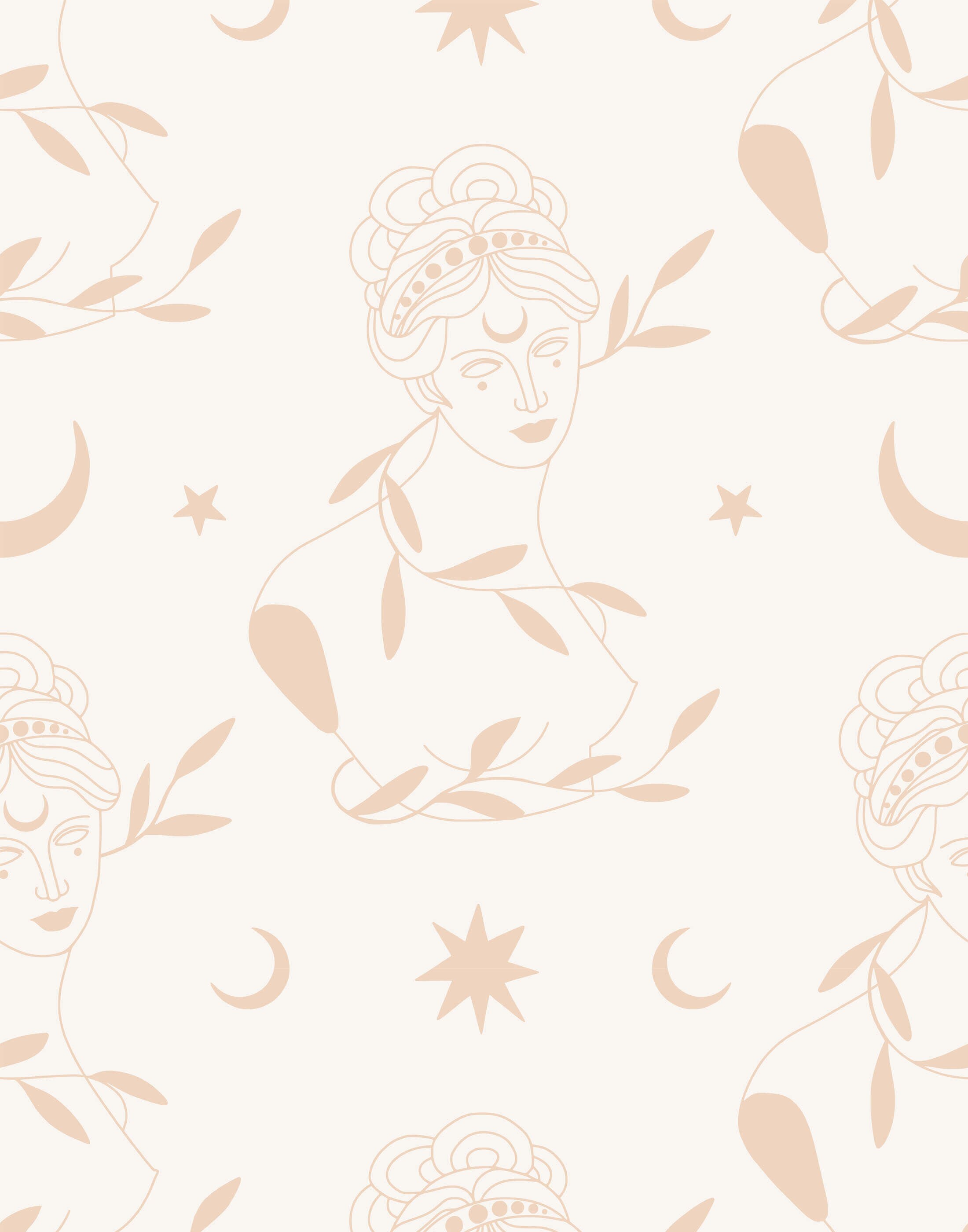 Greece-inspired Wallpaper | Female Statue Head Design - Etsy