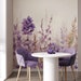 Purple Flower Wallpaper Mural Floral Meadow Scene - Etsy