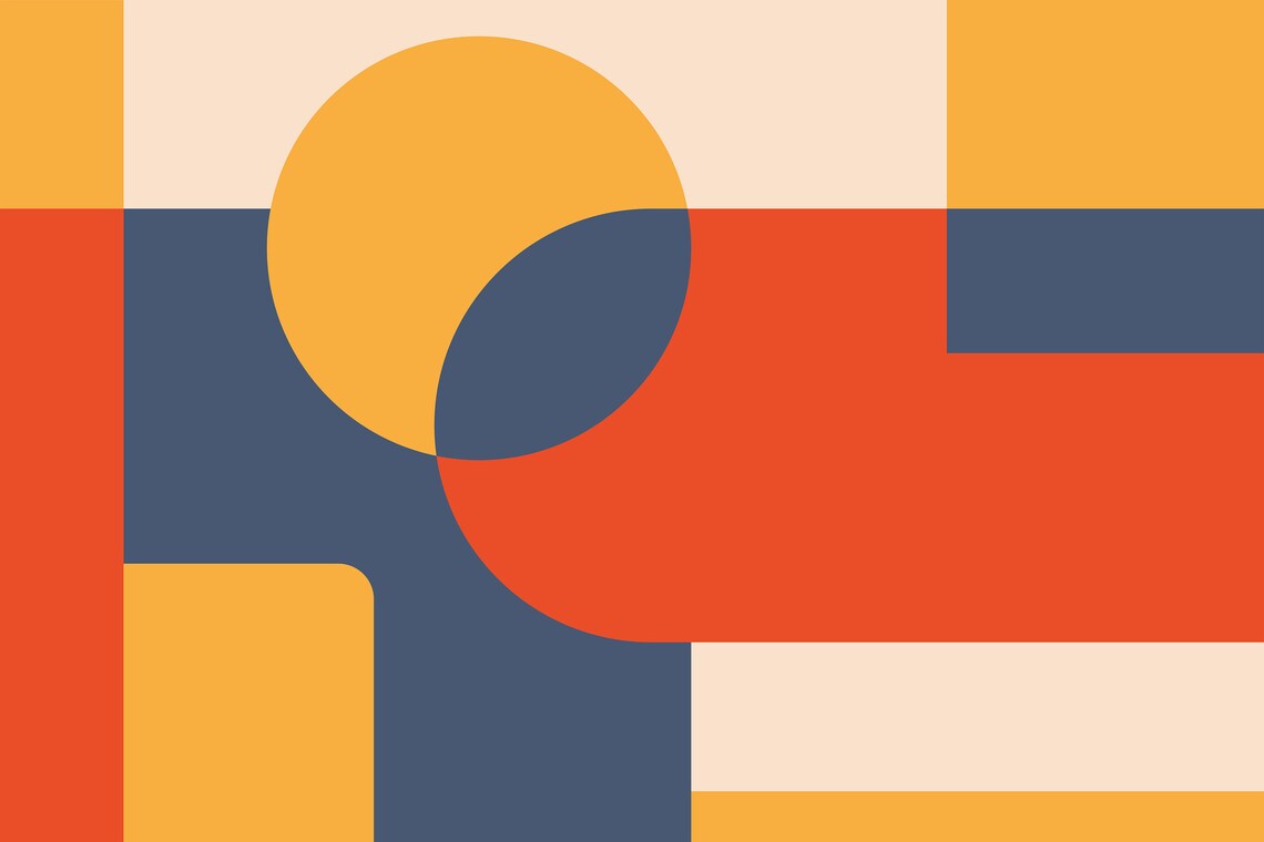 Geometric Wallpaper Retro Style Geometric Wallpaper Mural - Etsy