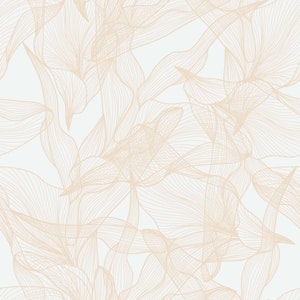 Abstract Floral Wallpaper | Flower Line Wallpaper - Etsy
