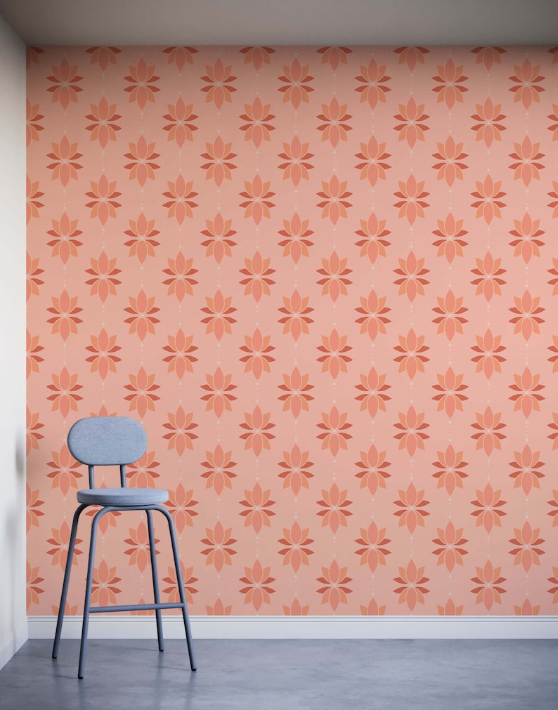 Lotus Flower Wallpaper | Minimalist Zen Spa Design - Etsy