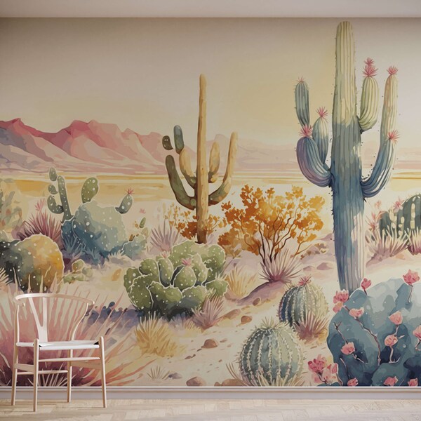Cactus Mural - Etsy