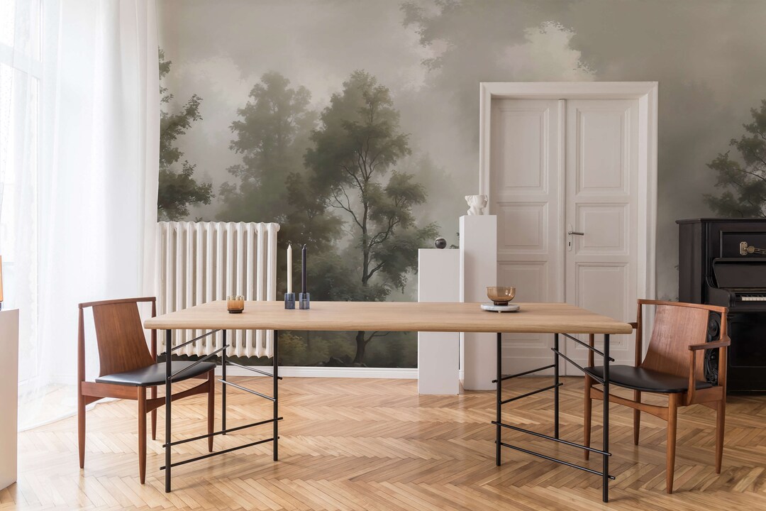 Muted Forest Wallpaper - Etsy