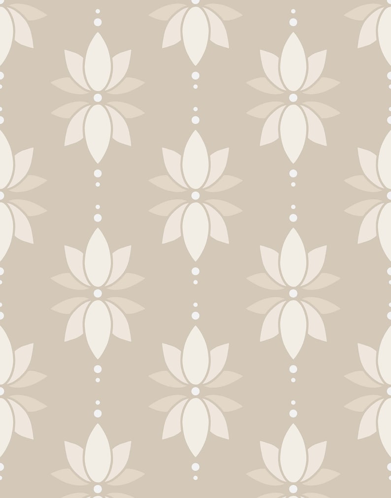 Lotus Flower Wallpaper | Minimalist Zen Spa Design - Etsy