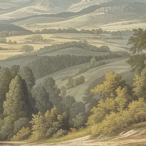 Vintage Landscape Wallpaper Mural - Etsy