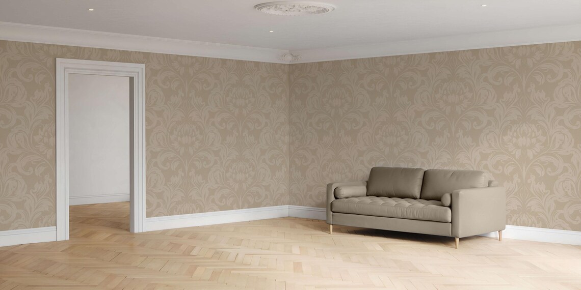 Rococo Style Floral Wallpaper Mural - Etsy