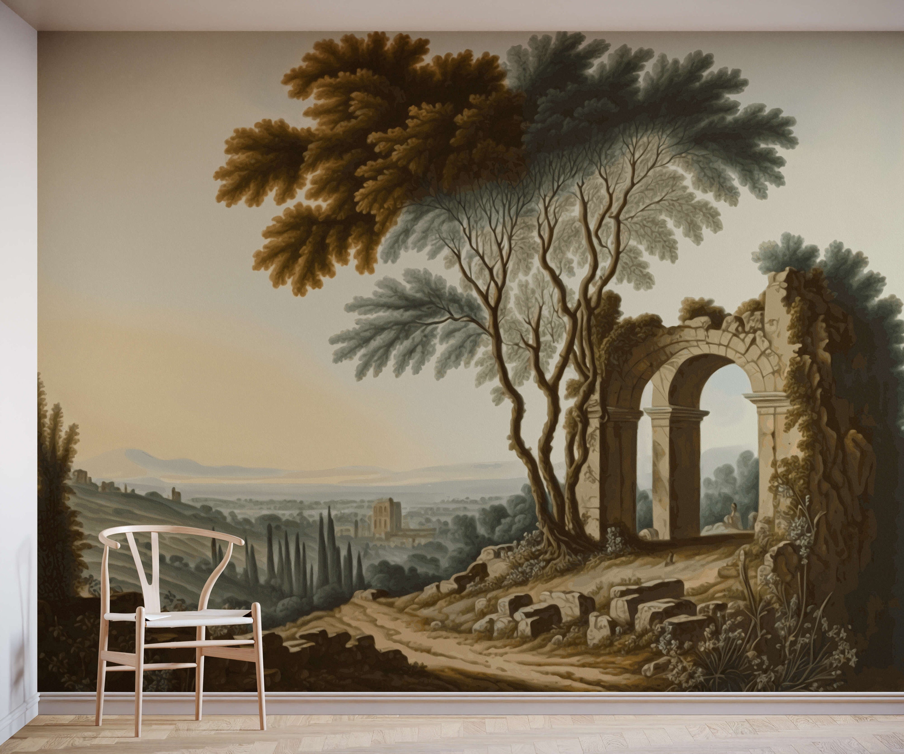 Vintage European Landscape Wallpaper Mural - Etsy