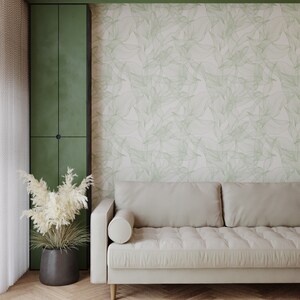 Abstract Floral Wallpaper | Flower Line Wallpaper - Etsy