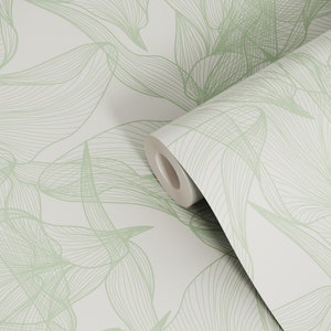 Abstract Floral Wallpaper | Flower Line Wallpaper - Etsy
