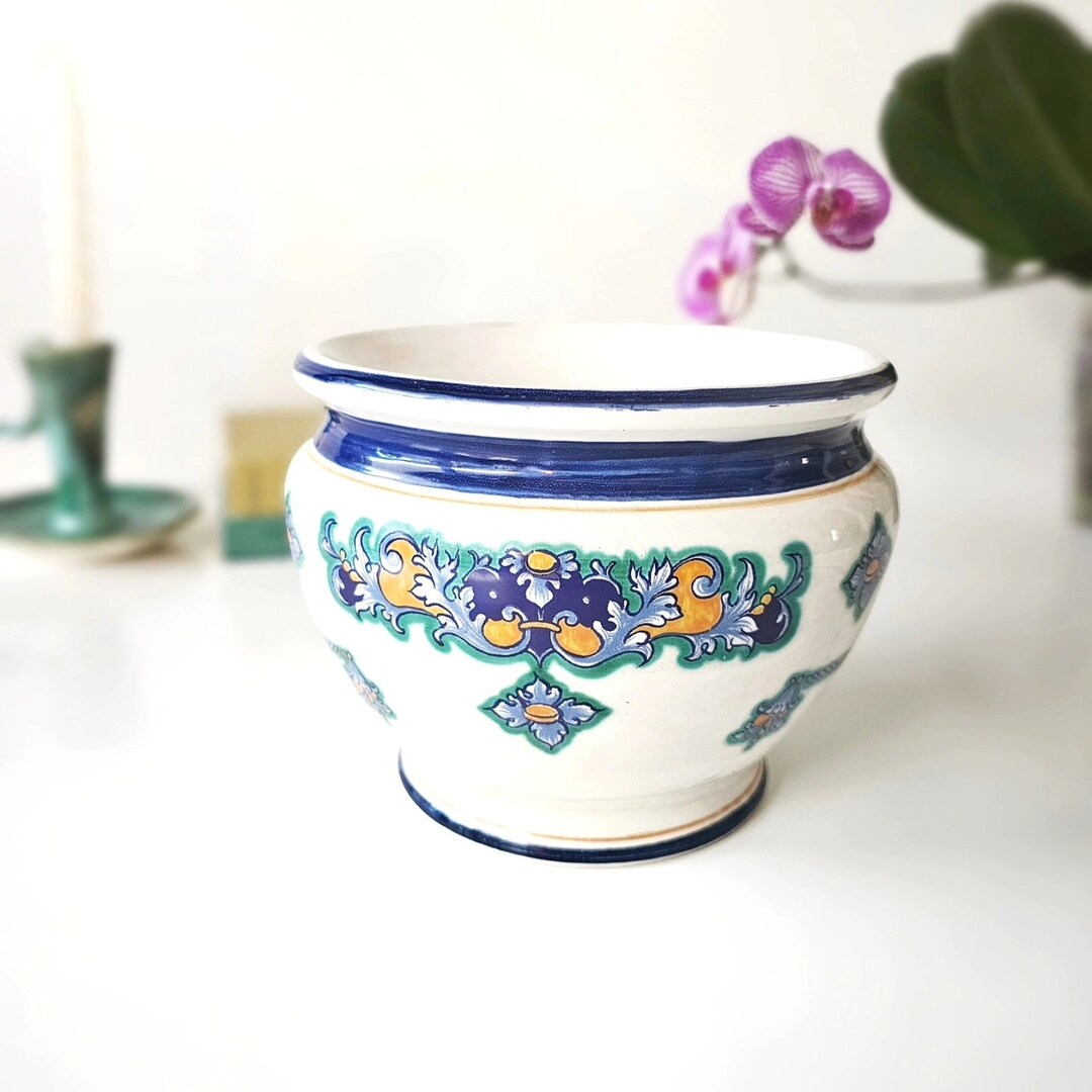 Vintage Italian Pottery Planter by Facciolini Castelli, Made in Italy ...