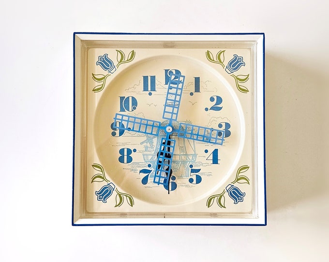 Rare Vintage Sunbeam Dutch Style Windmill Tulip Wall Hanging Clock - Etsy