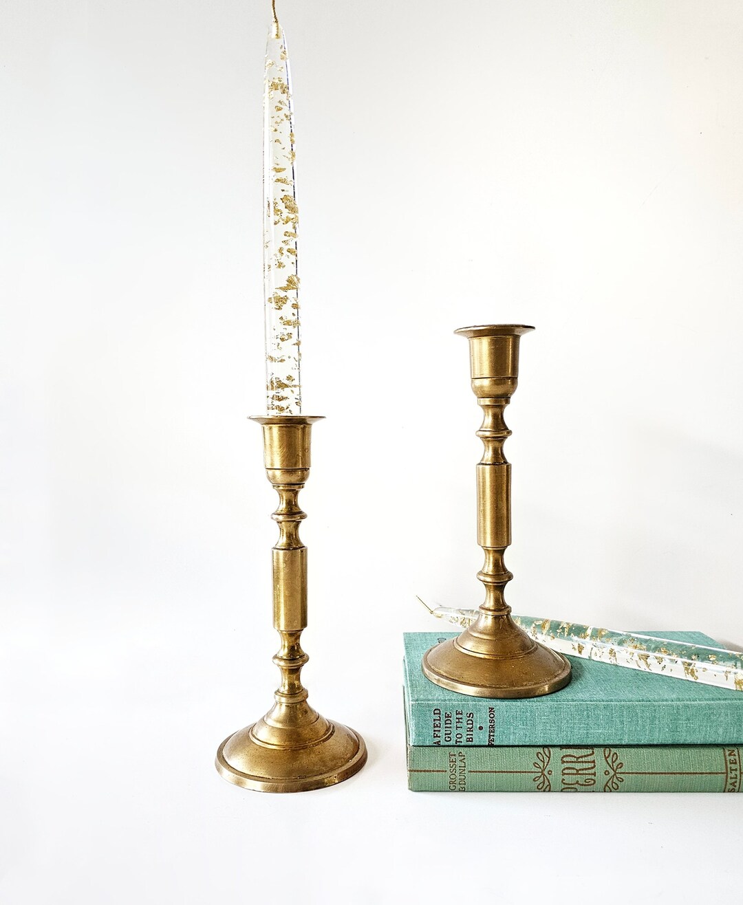 Vintage Pair Brass Candleholders/ Brass Candlestick Holders Decor - Etsy