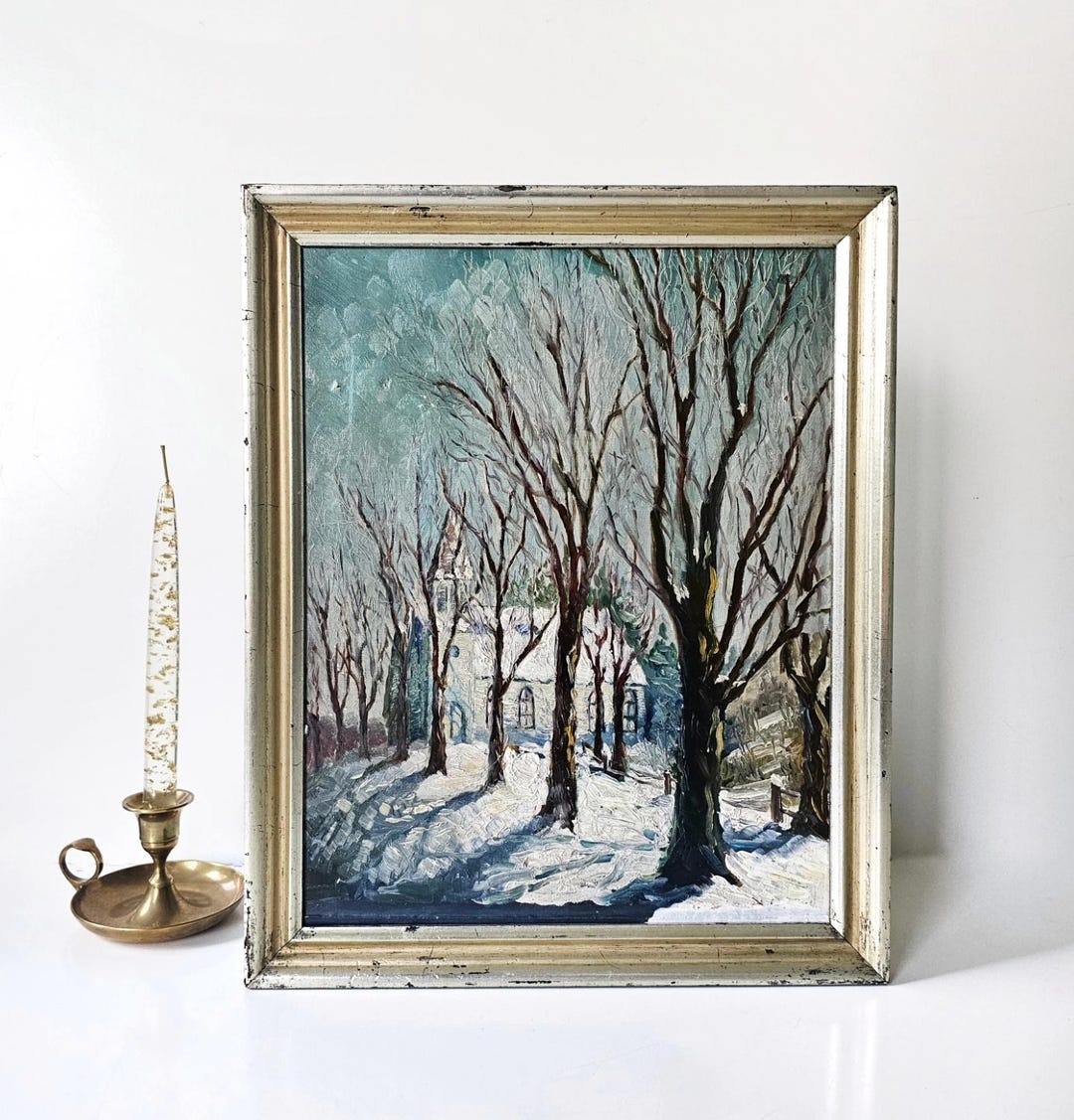 Vintage Original Impressionist Winter Landscape Oil Painting - Etsy