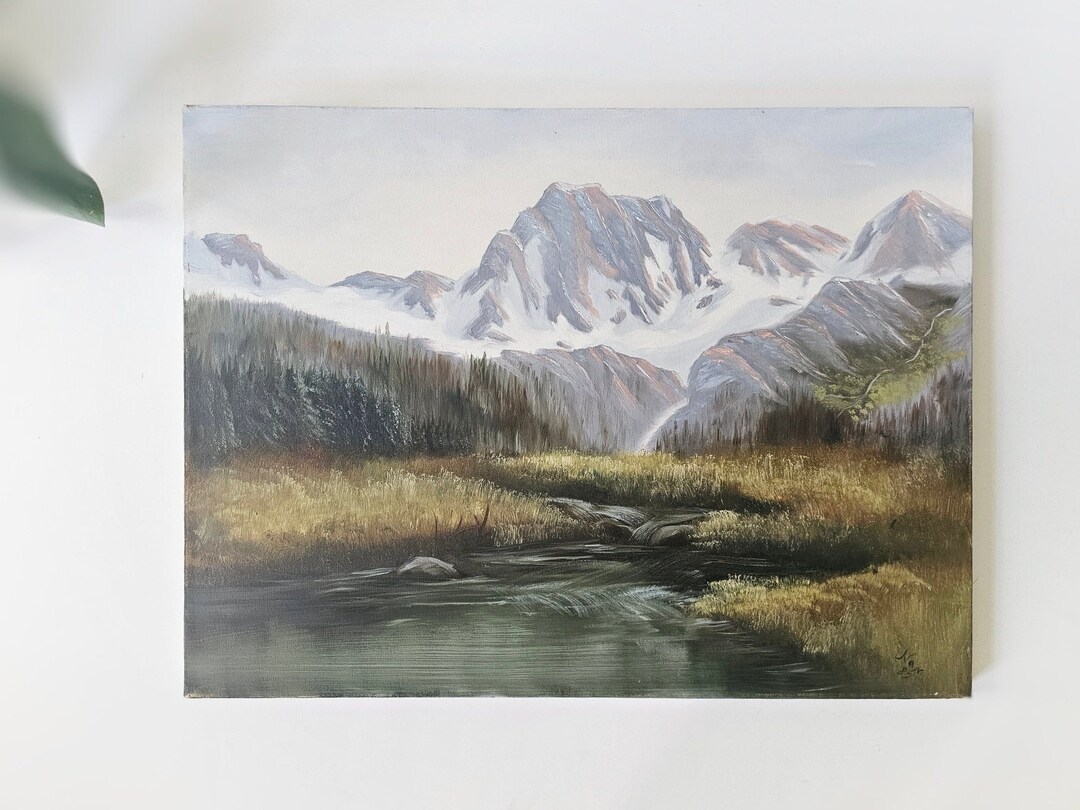 Vintage Original Mountainscape/landscape Oil Painting - Etsy