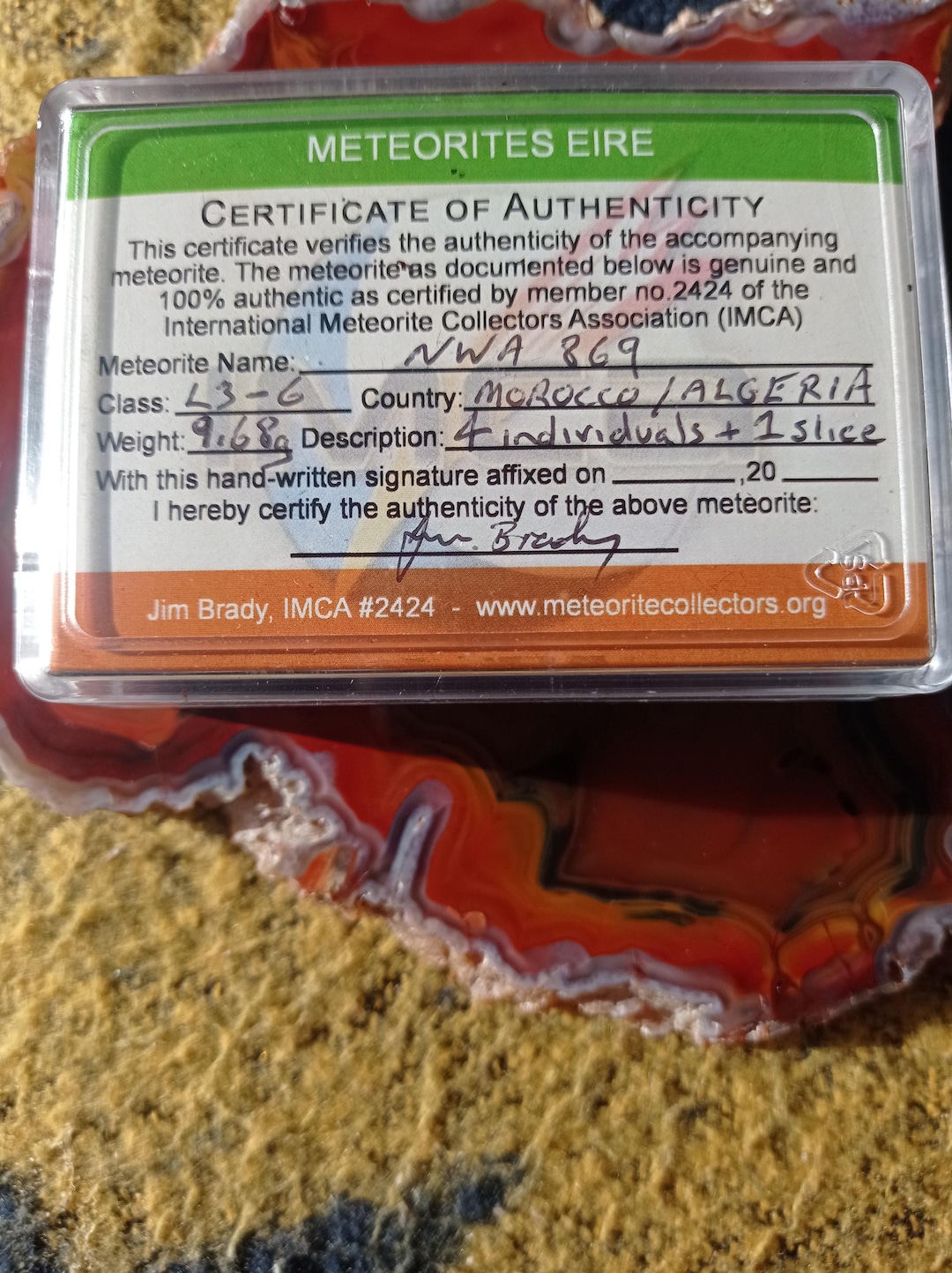 Meteorites in Display Box With Metal Label NWA 869 L3-6 Regolith ...